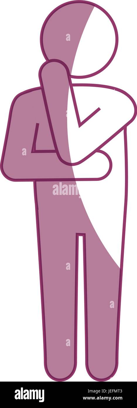man standing thinking icon over white background vector illustration ...