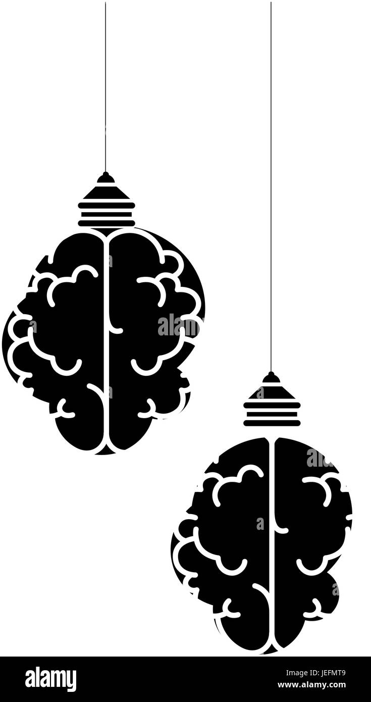 Brains hanging icon over white background vector illustration Stock ...