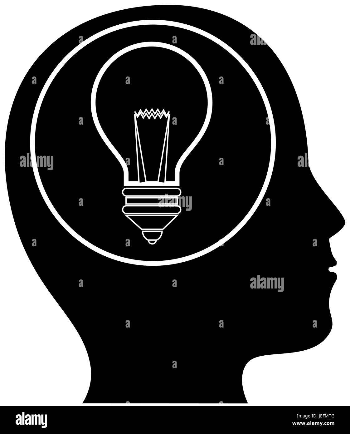 head with light bulb icon over white background vector illustration ...