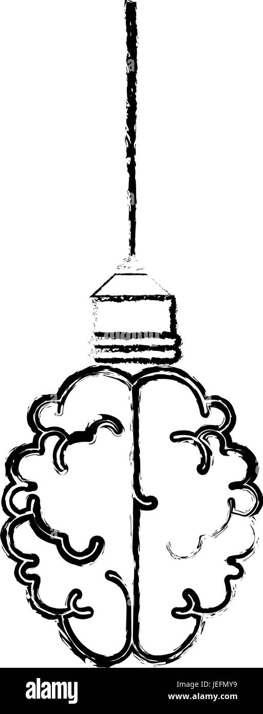 brain hanging icon over white background vector illustration Stock ...