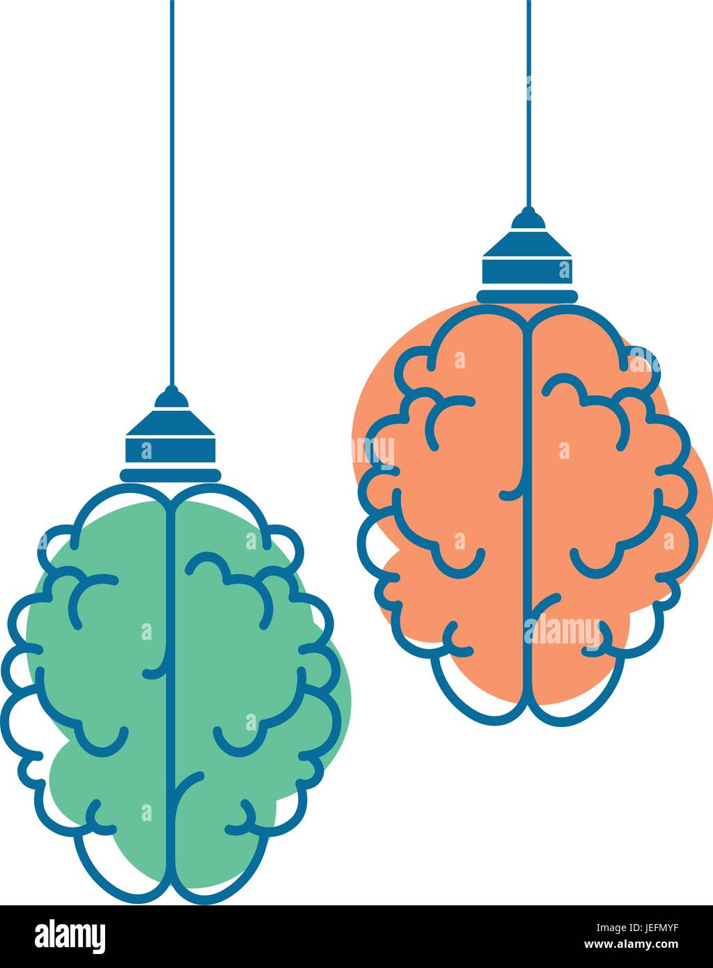 brains hanging icon over white background vector illustration Stock ...