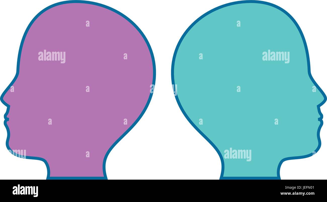 colorful human heads icon over white background vector illustration ...