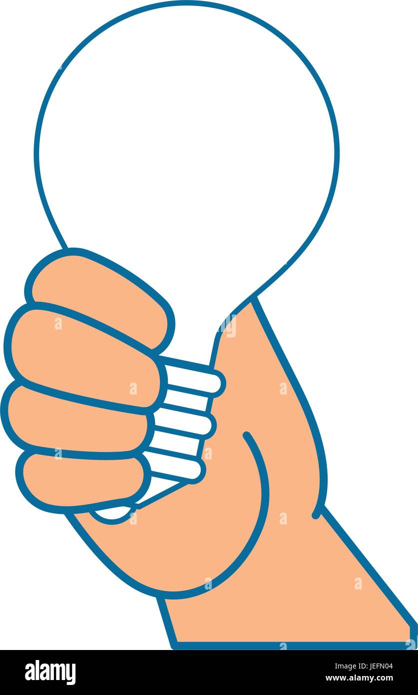 hand holding a Light bulb icon over white background vector ...