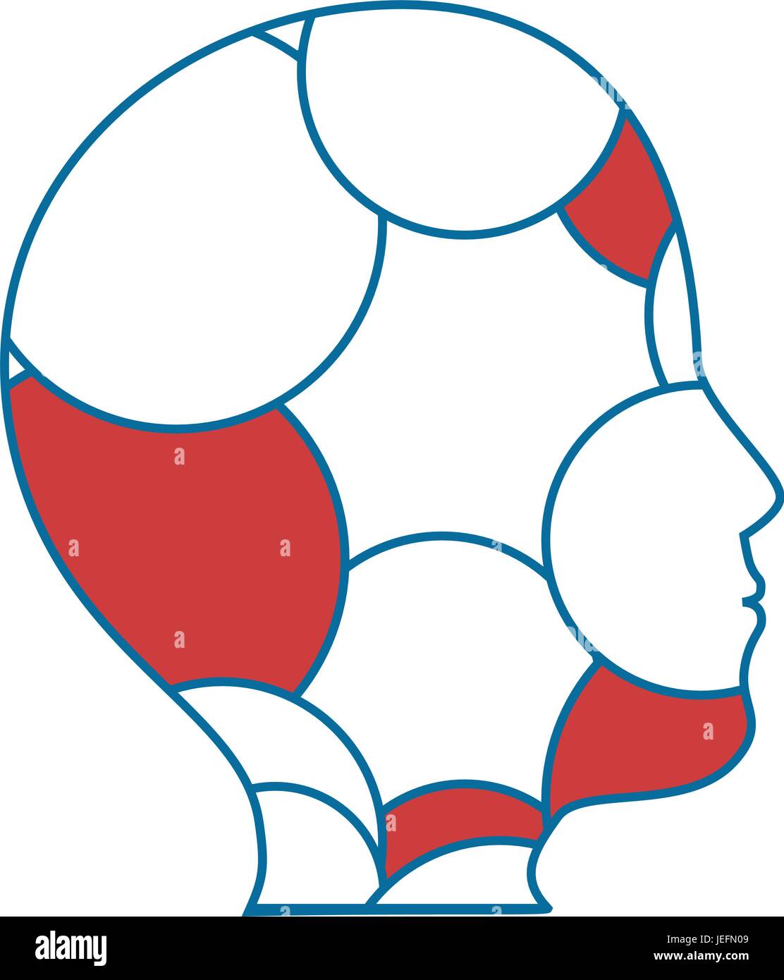 head with colorful circular shapes icon over white background vector ...