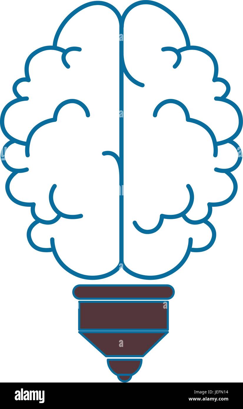 bulb in brain shape icon over white background vector illustration ...