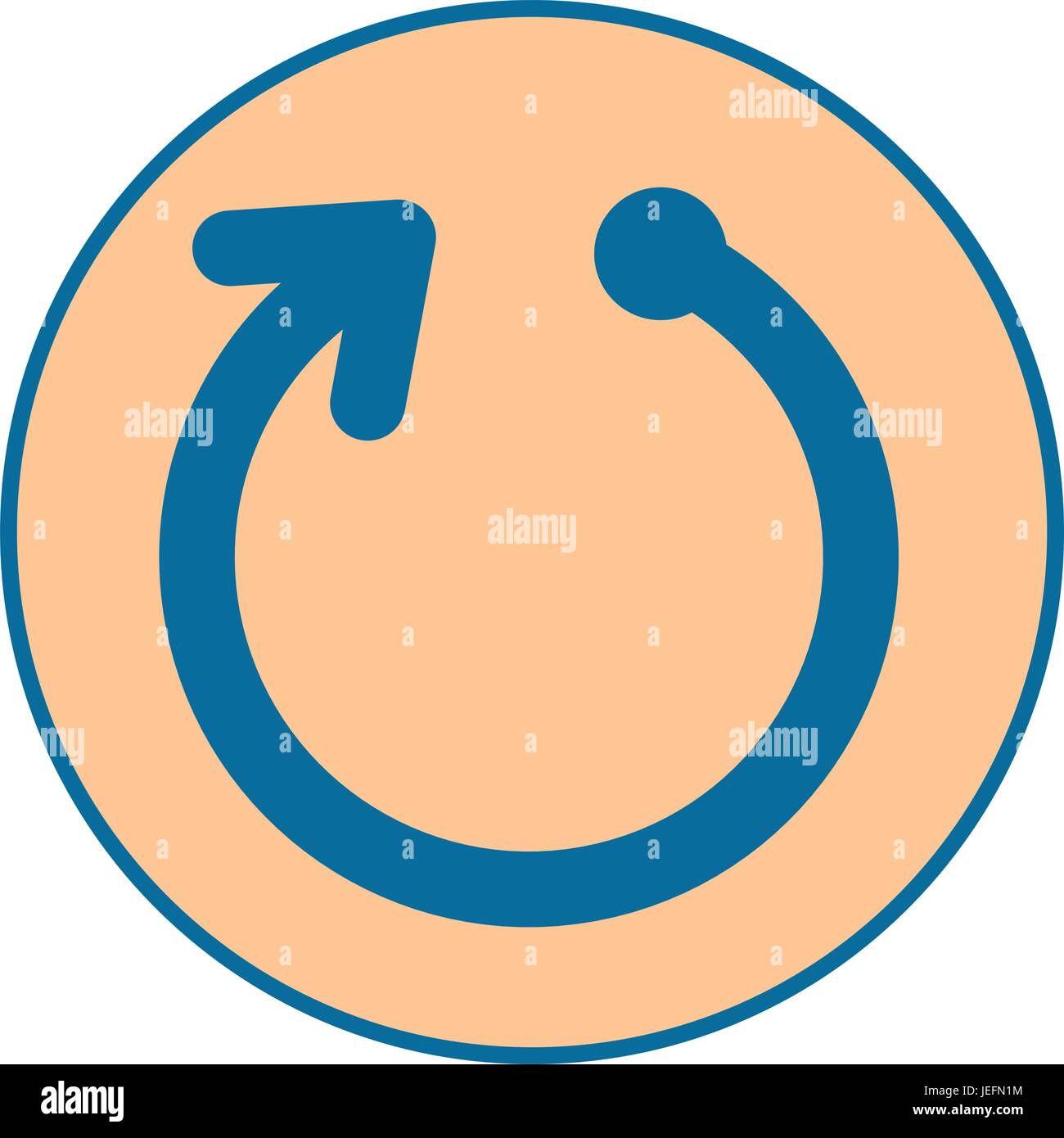 button with refresh arrow icon over white background vector ...