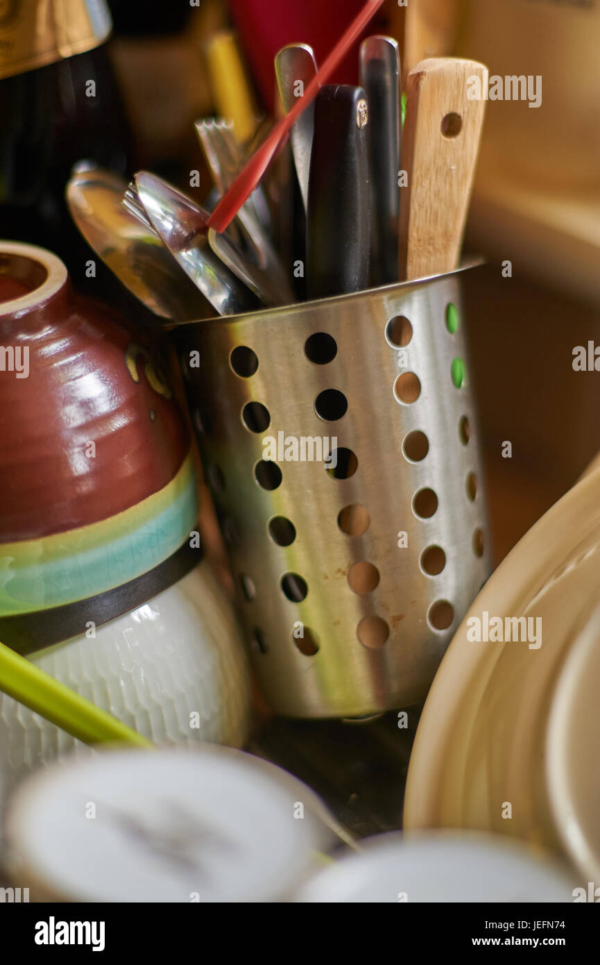 draining board dish washing Stock Photo - Alamy