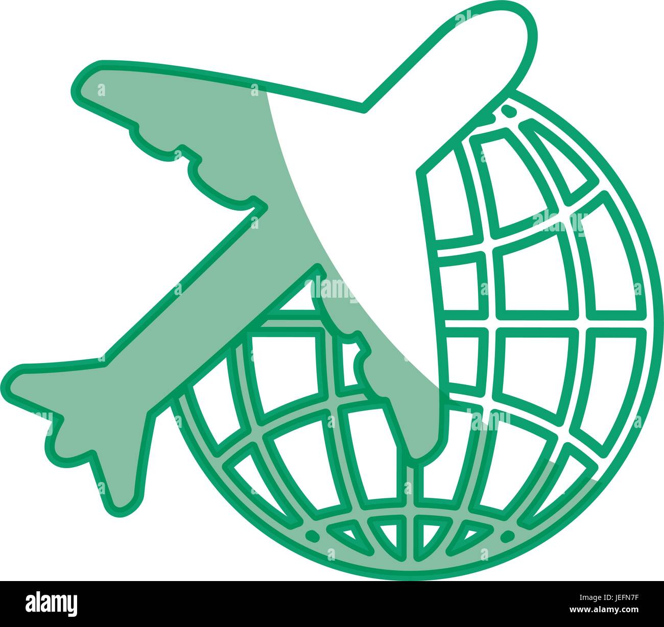 airplane and global sphere icon Stock Vector Image & Art - Alamy