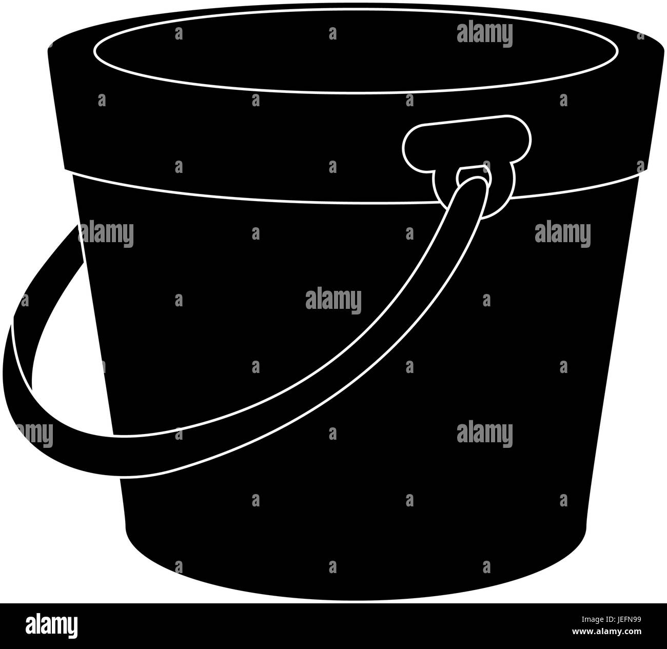 Bucket cartoon icon Black and White Stock Photos & Images - Alamy