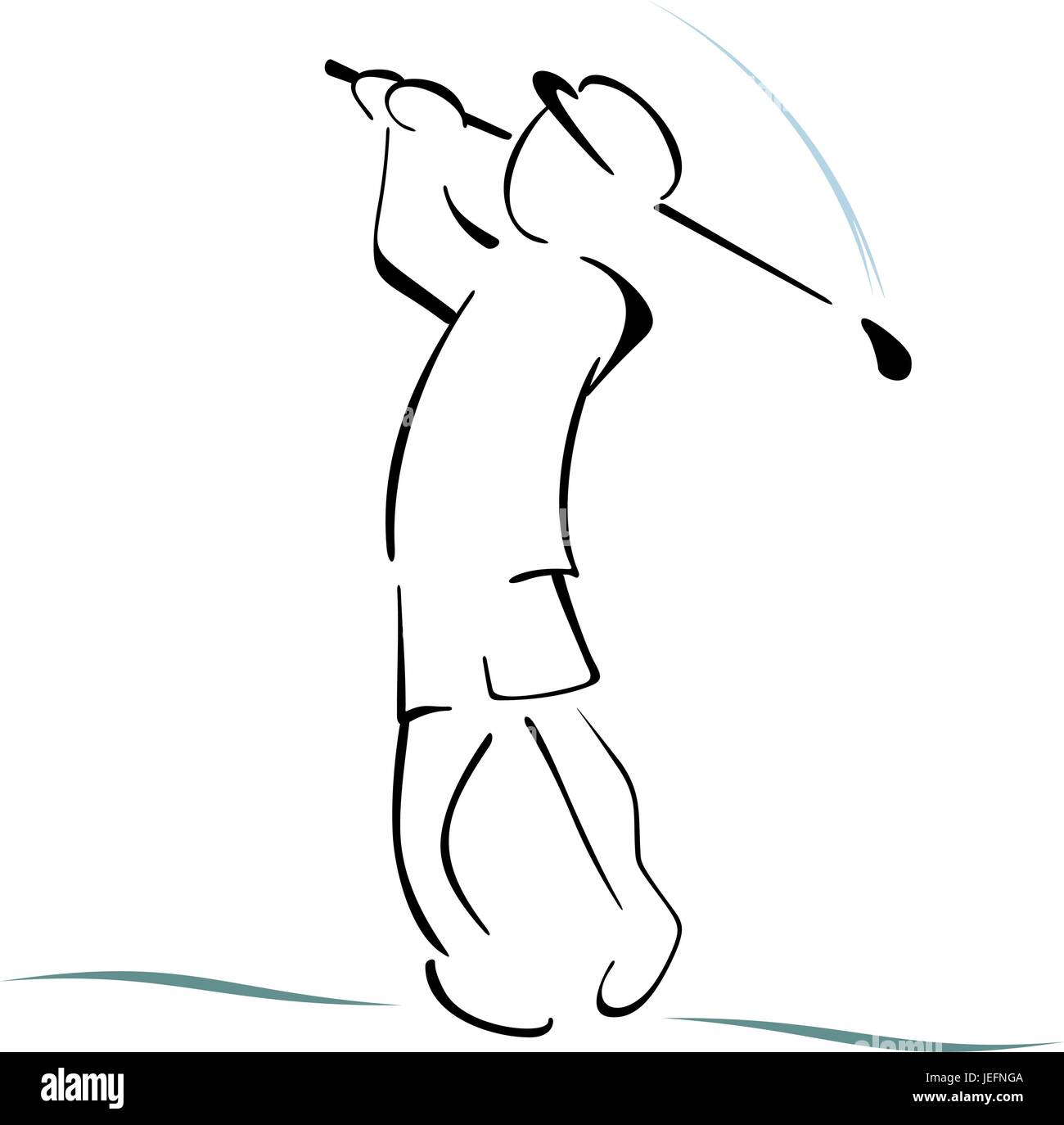 Golf swing player isolated Stock Vector Images - Alamy