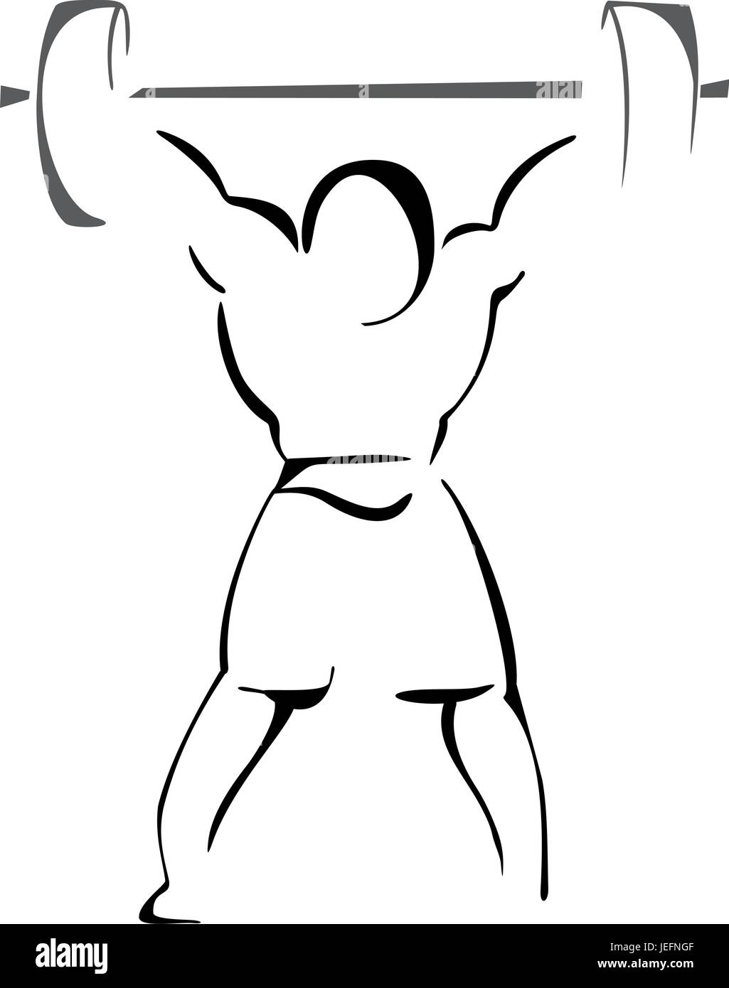 Vector athlete lifting weight Cut Out Stock Images & Pictures - Alamy