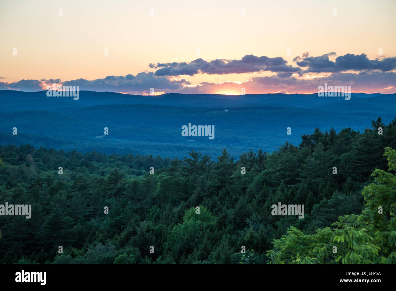 Pink sunset green nature hi-res stock photography and images - Alamy