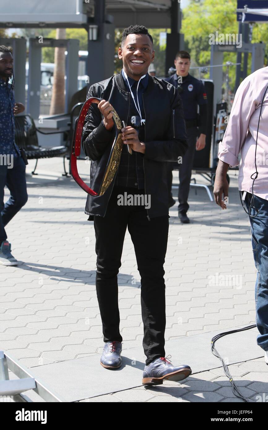 Chris Blue seen at Universal Studios where he was interviewed by Mario ...