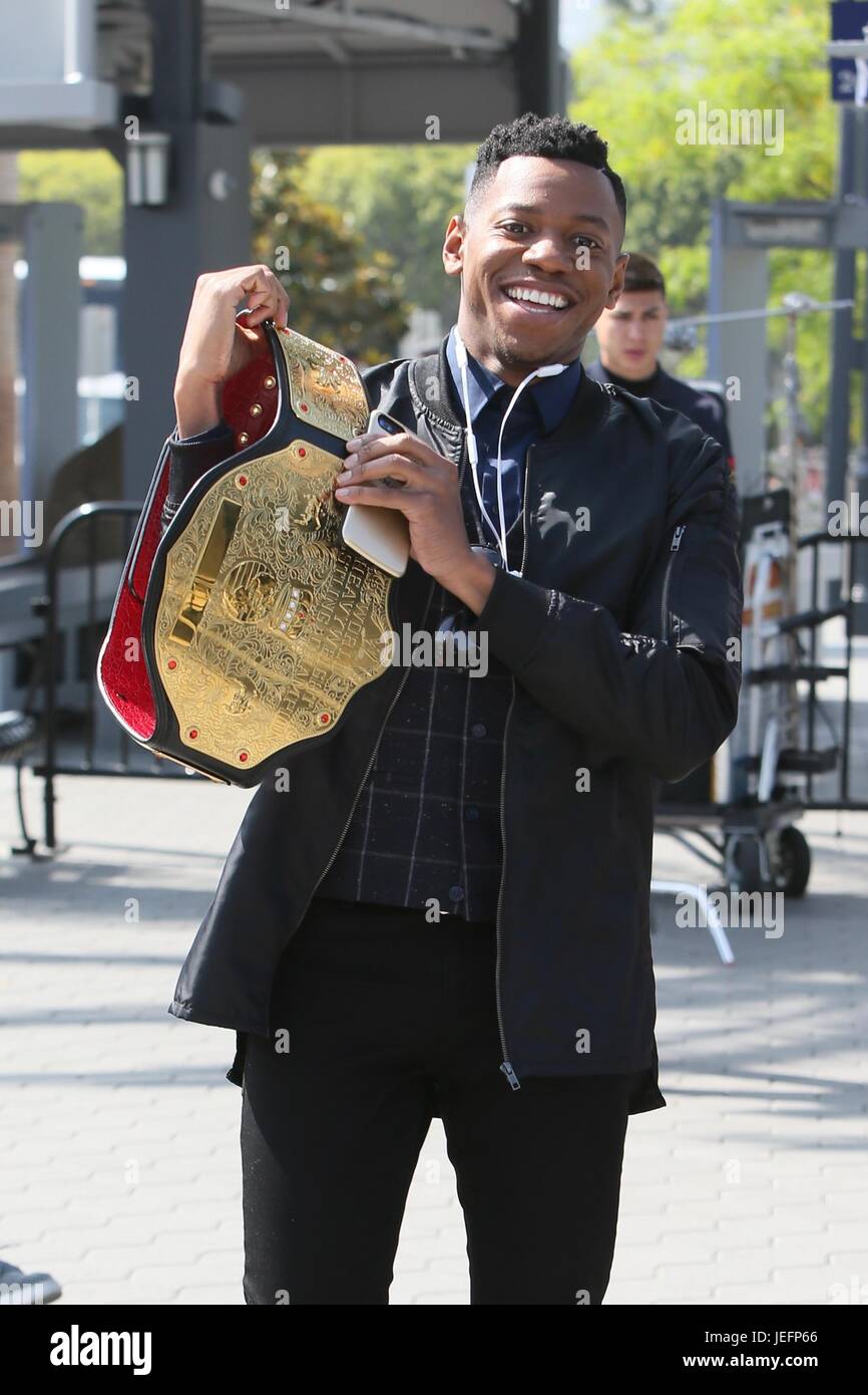 Chris Blue seen at Universal Studios where he was interviewed by Mario ...