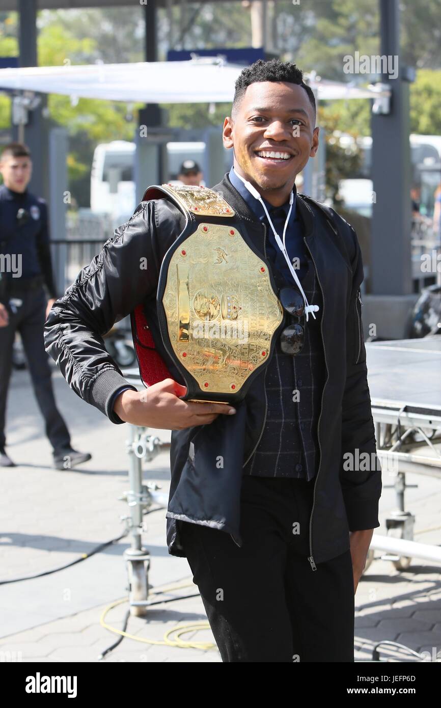 Chris Blue seen at Universal Studios where he was interviewed by Mario ...