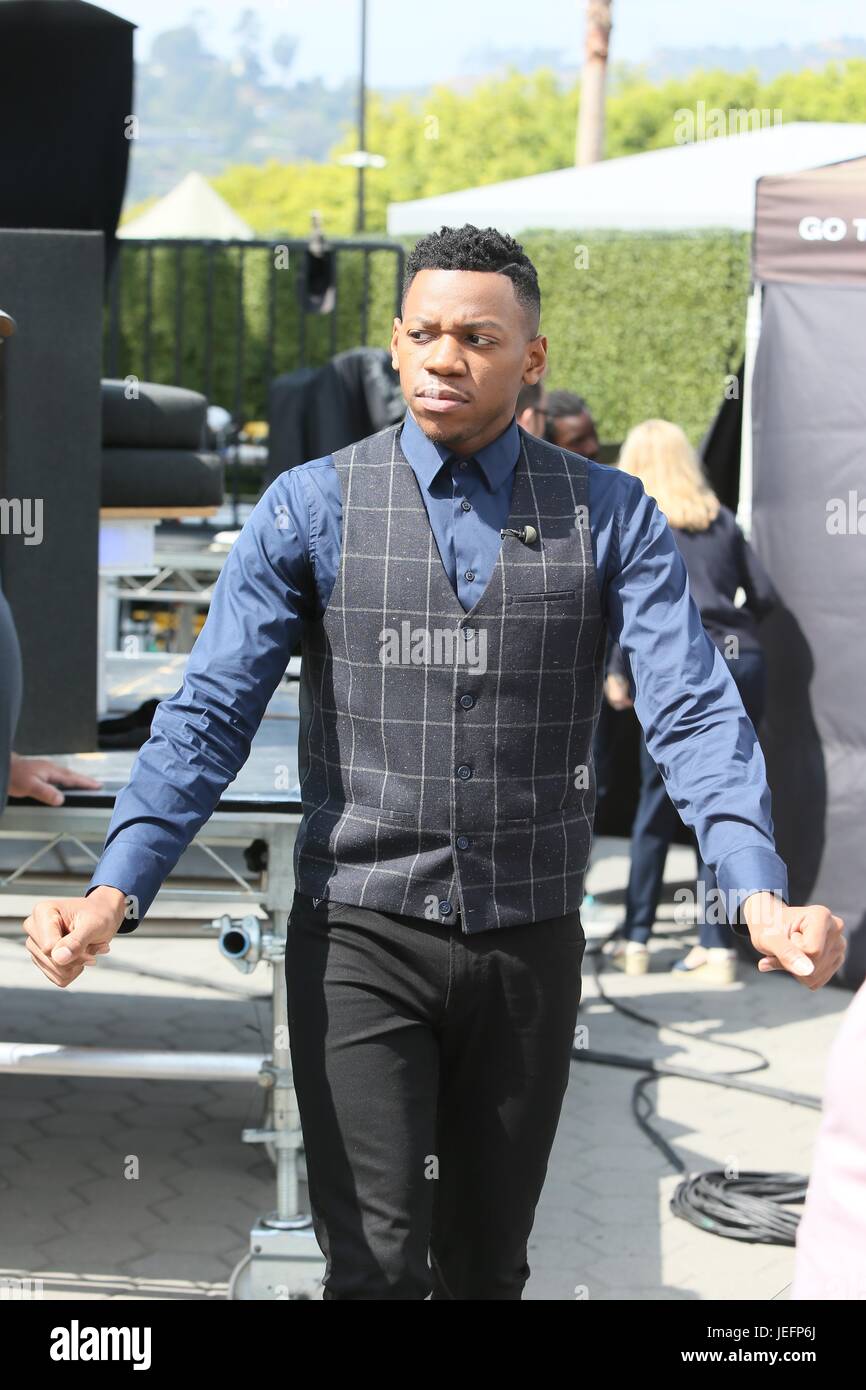 Chris Blue seen at Universal Studios where he was interviewed by Mario ...