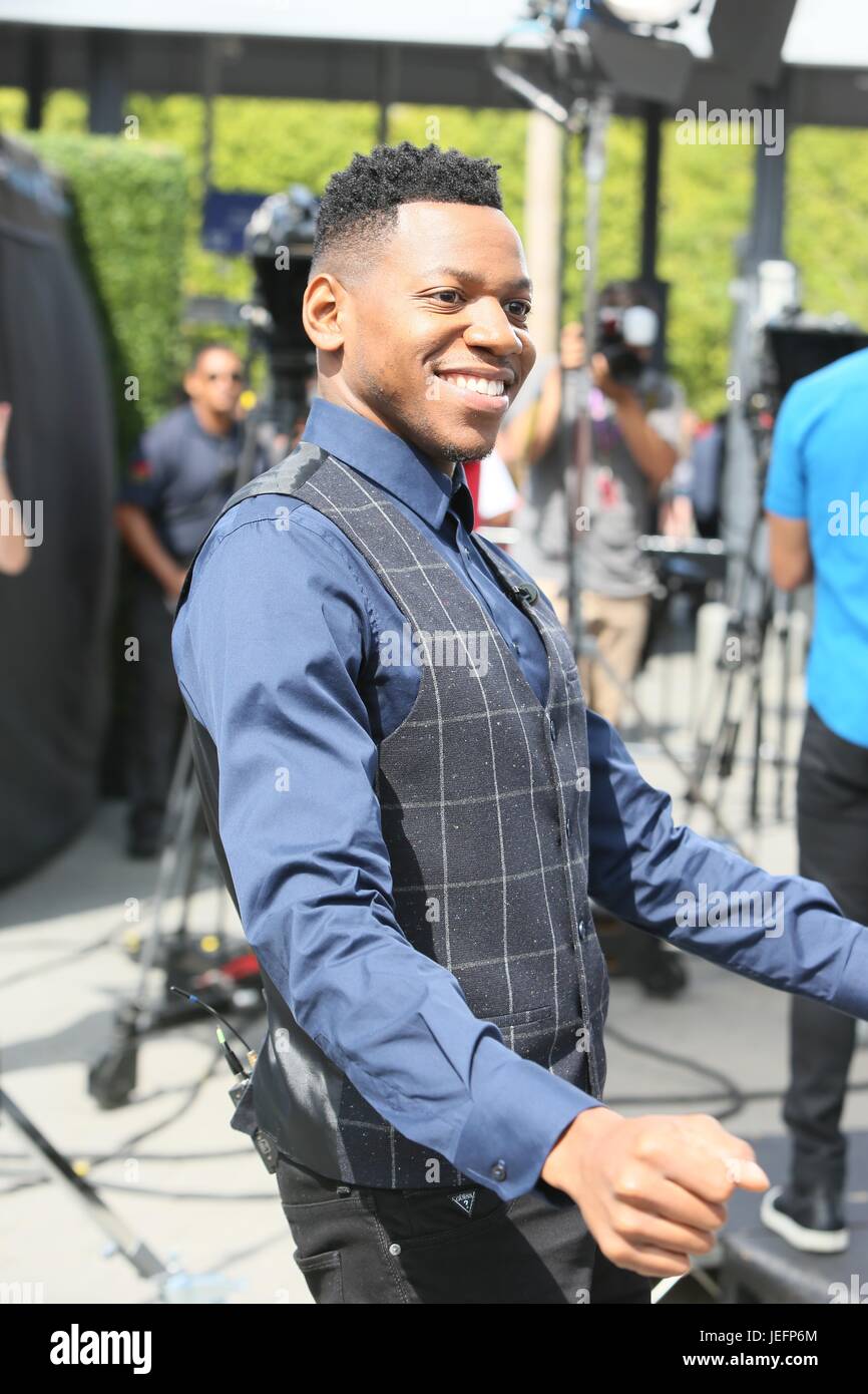 Chris Blue seen at Universal Studios where he was interviewed by Mario ...