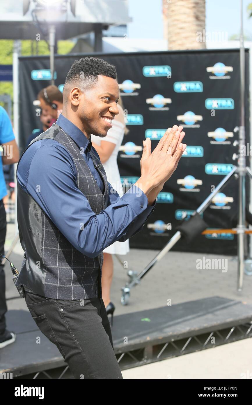 Chris Blue seen at Universal Studios where he was interviewed by Mario ...