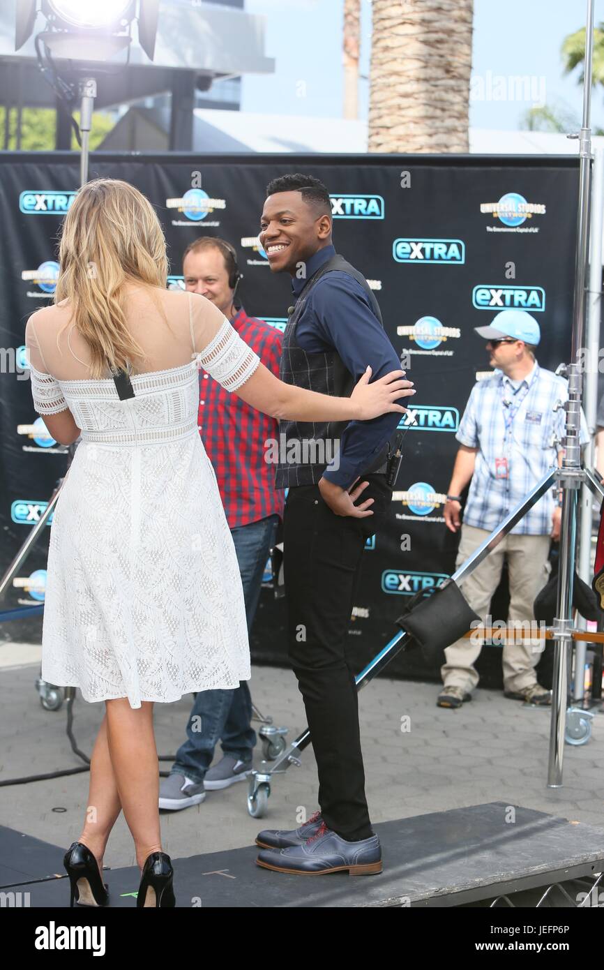 Chris Blue seen at Universal Studios where he was interviewed by Mario ...