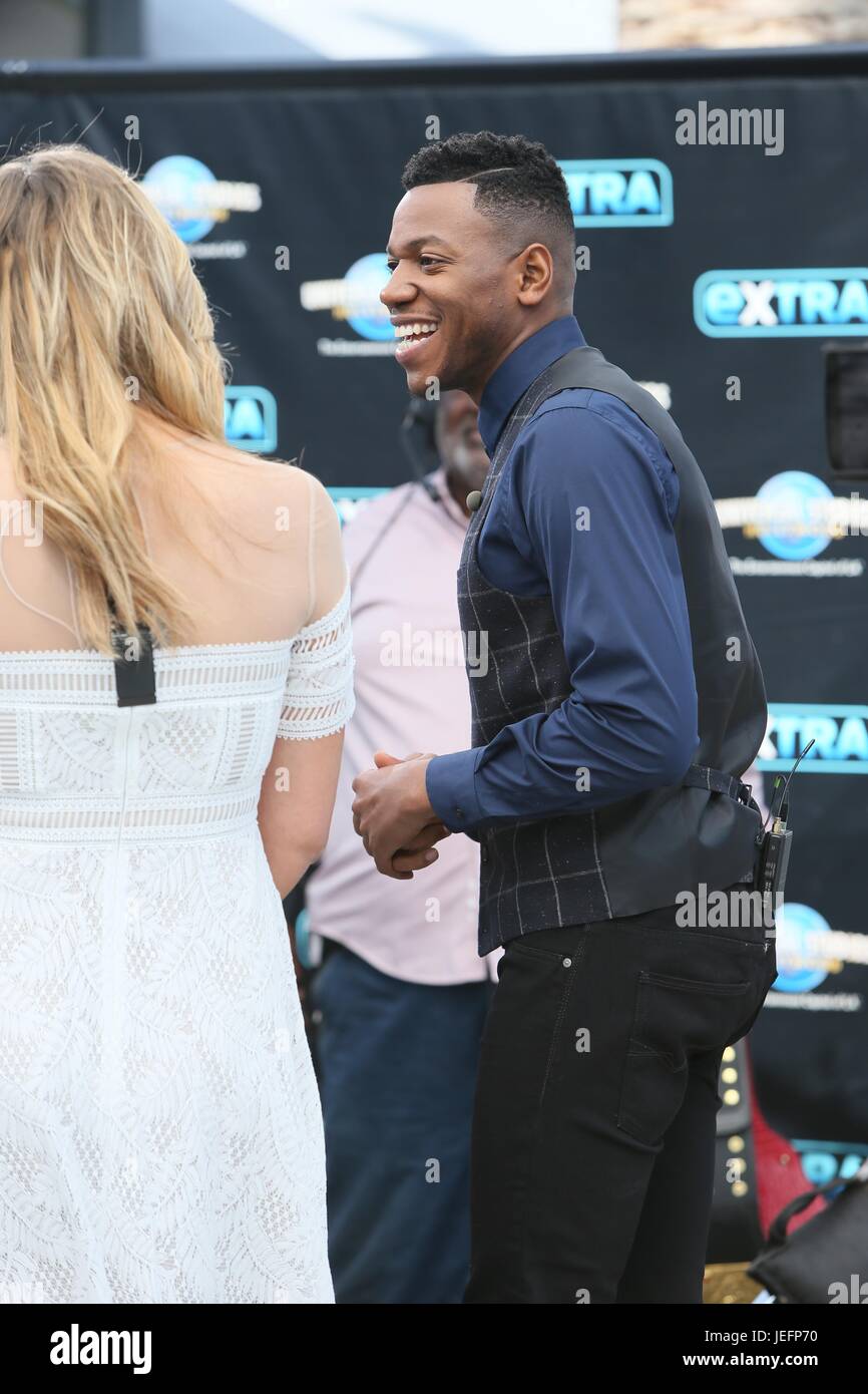Chris Blue seen at Universal Studios where he was interviewed by Mario ...