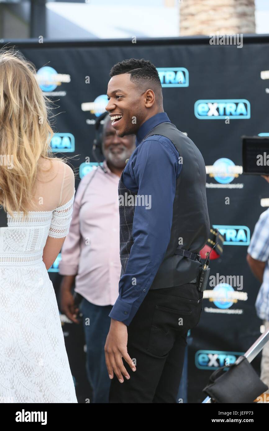 Chris Blue seen at Universal Studios where he was interviewed by Mario ...
