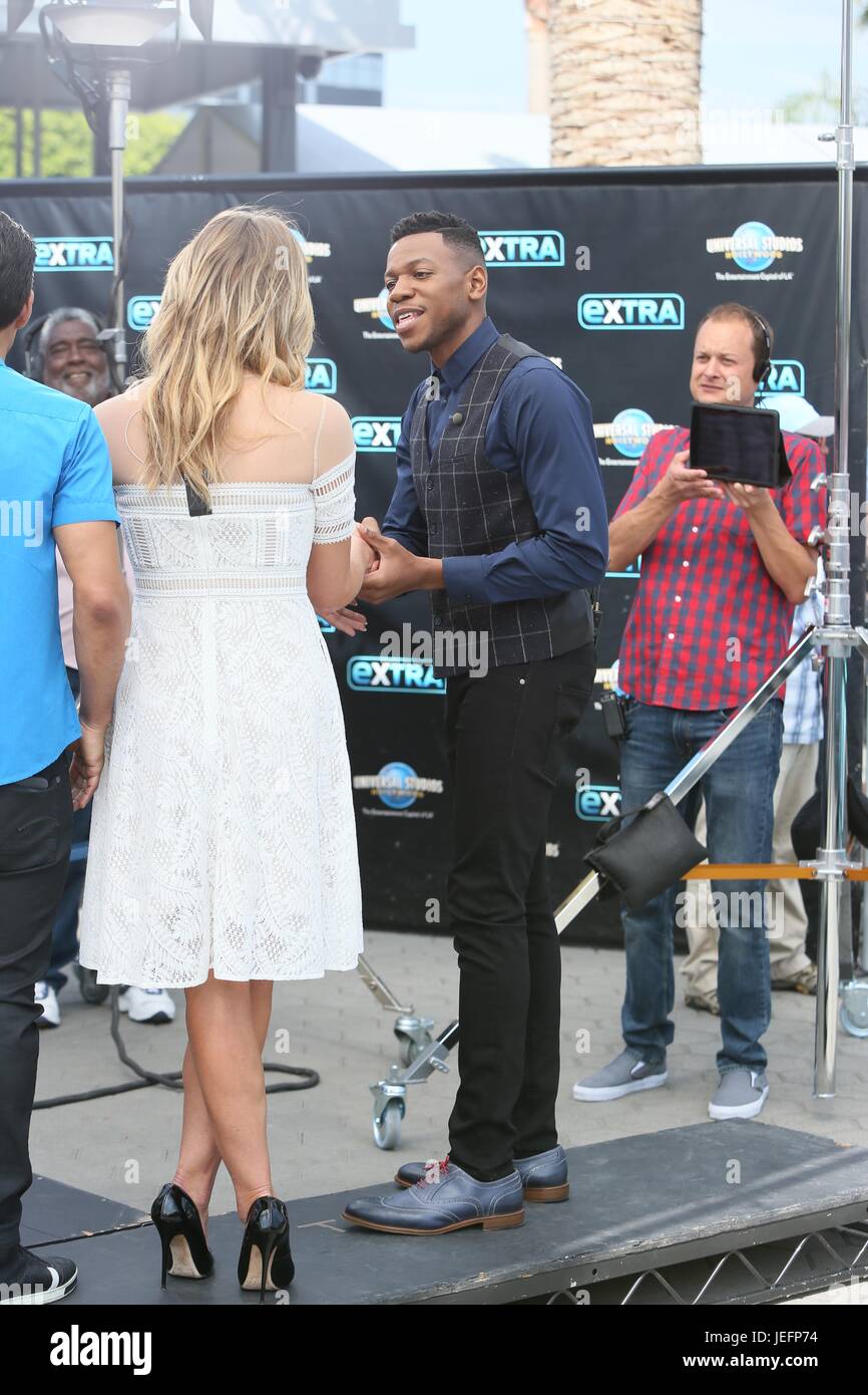 Chris Blue seen at Universal Studios where he was interviewed by Mario ...