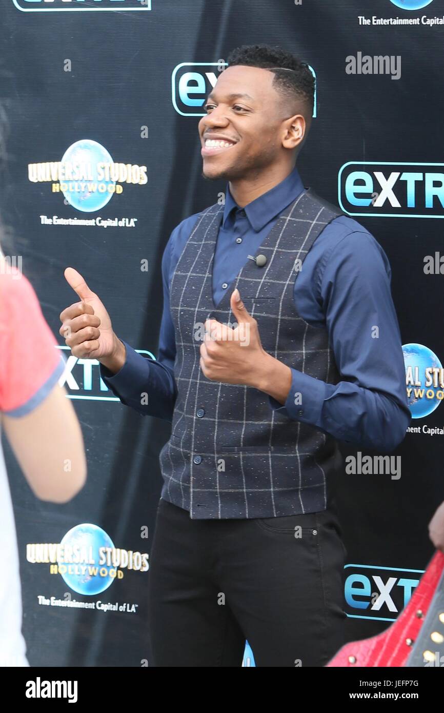 Chris Blue seen at Universal Studios where he was interviewed by Mario ...