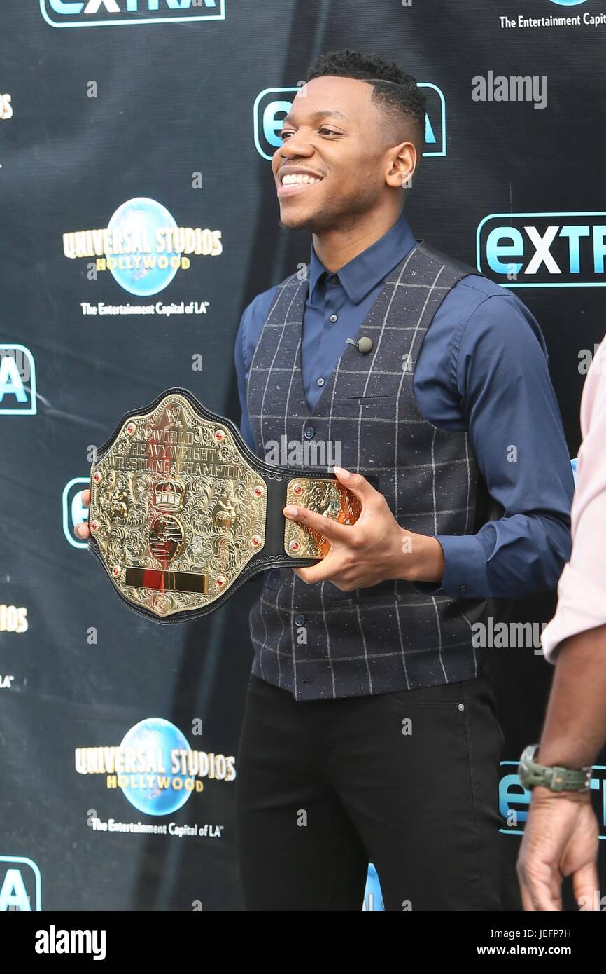 Chris Blue seen at Universal Studios where he was interviewed by Mario ...