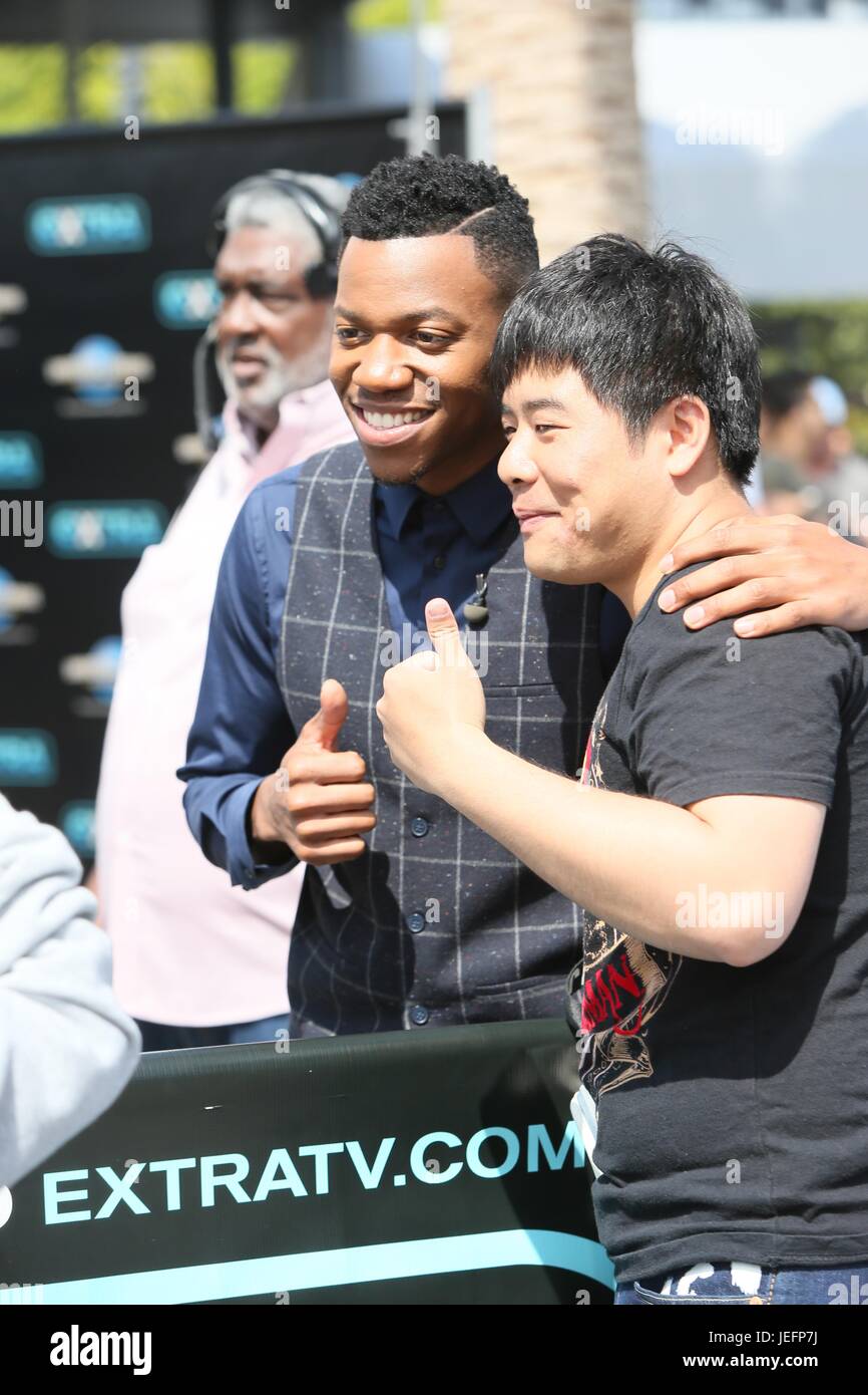 Chris Blue seen at Universal Studios where he was interviewed by Mario ...