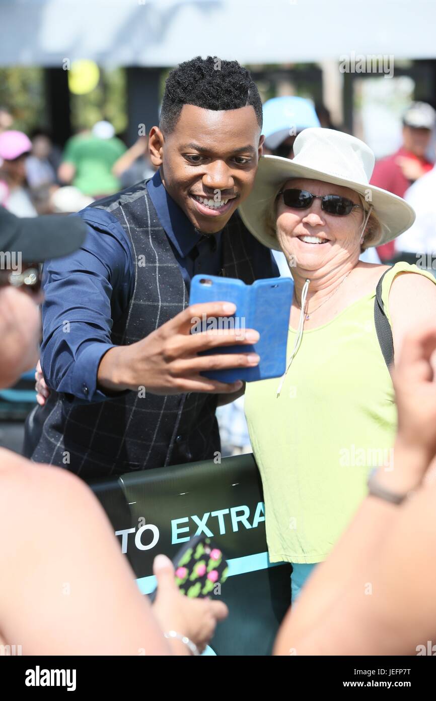 Chris Blue seen at Universal Studios where he was interviewed by Mario ...