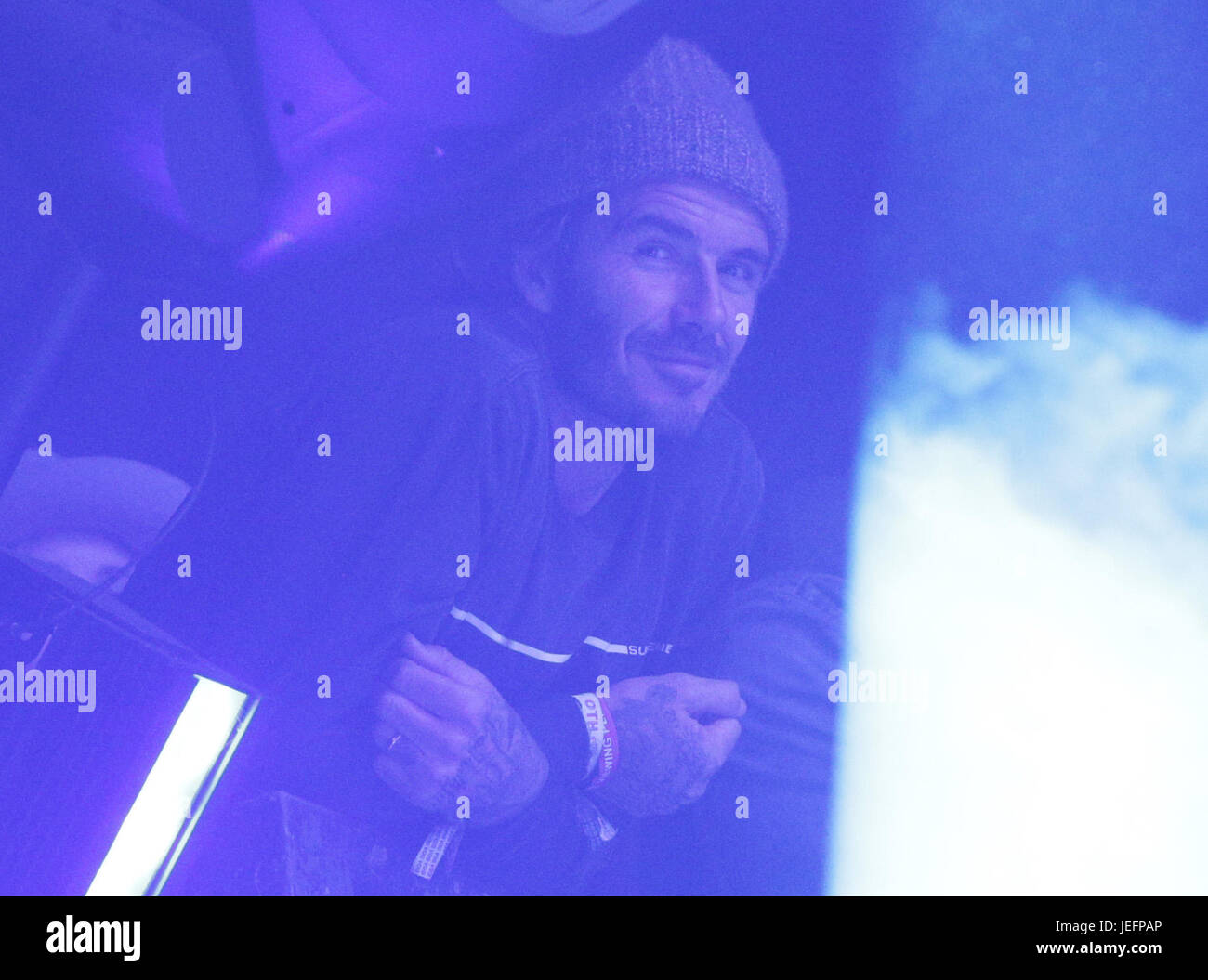 David beckham on stage hi-res stock photography and images - Alamy