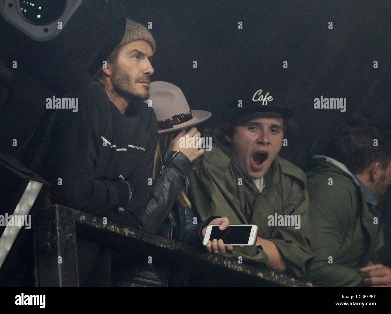 David Beckham and Brooklyn Beckham watch Foo Fighters perform on The ...