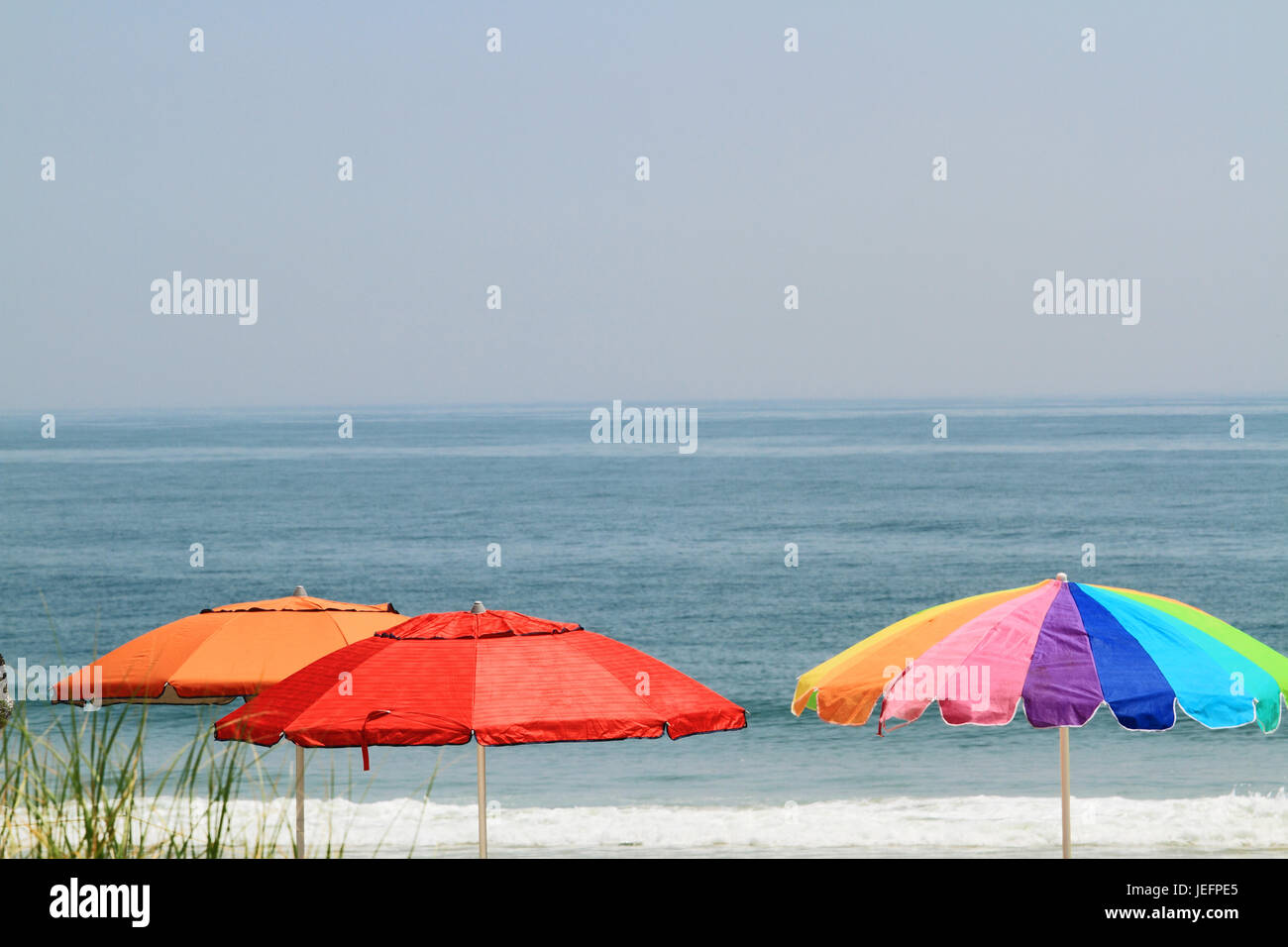 Beach umbrellas, Lavalette, New Jersey, USA Stock Photo - Alamy