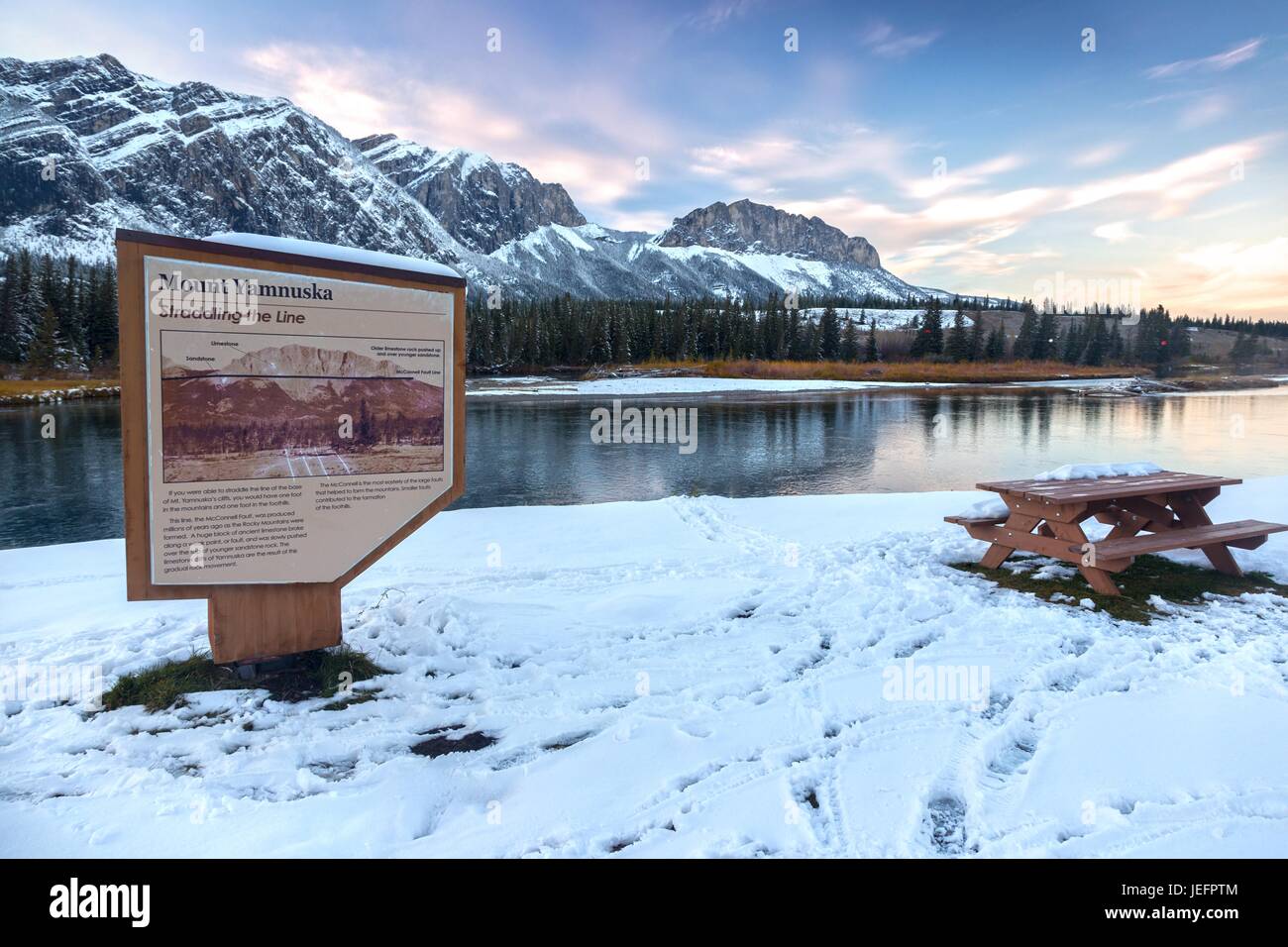 Whitefish Recreation Area, Bow River Yamnuska Mountain Peak Scenic View ...