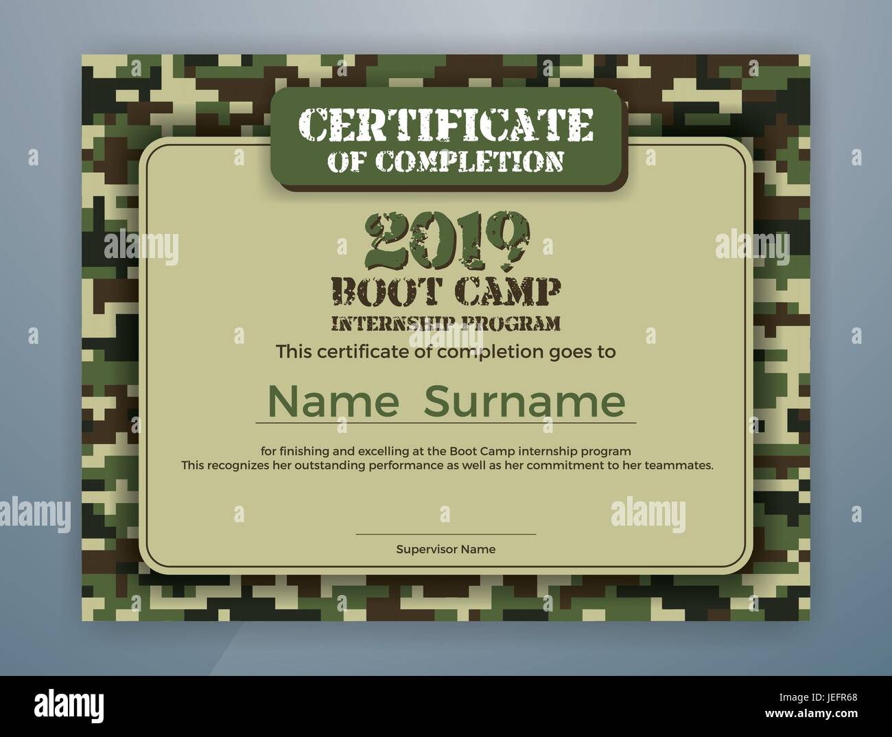 Boot Camp Internship Program Certificate Template Design with ...