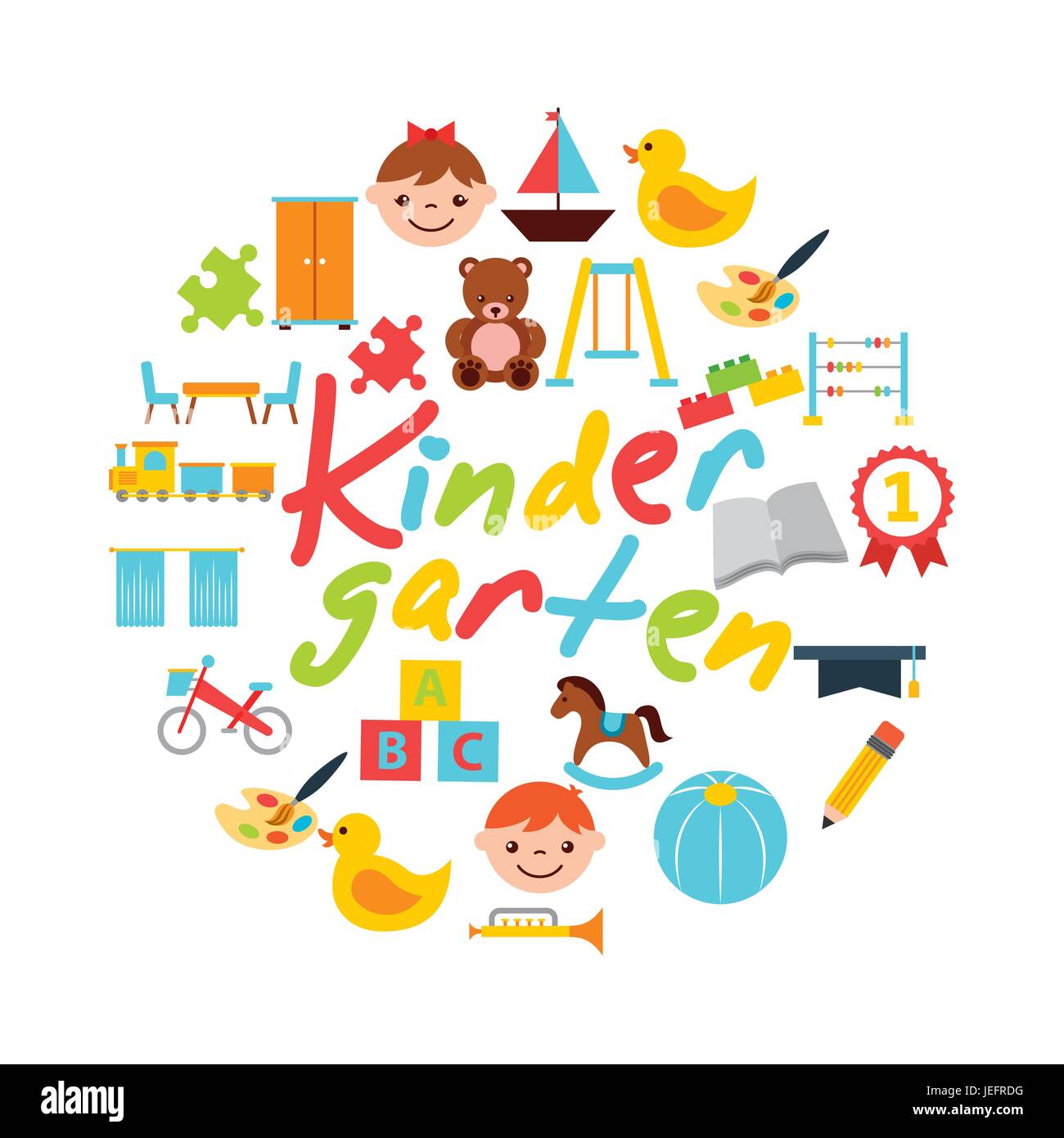 icons set kinder garten Stock Vector Image & Art - Alamy