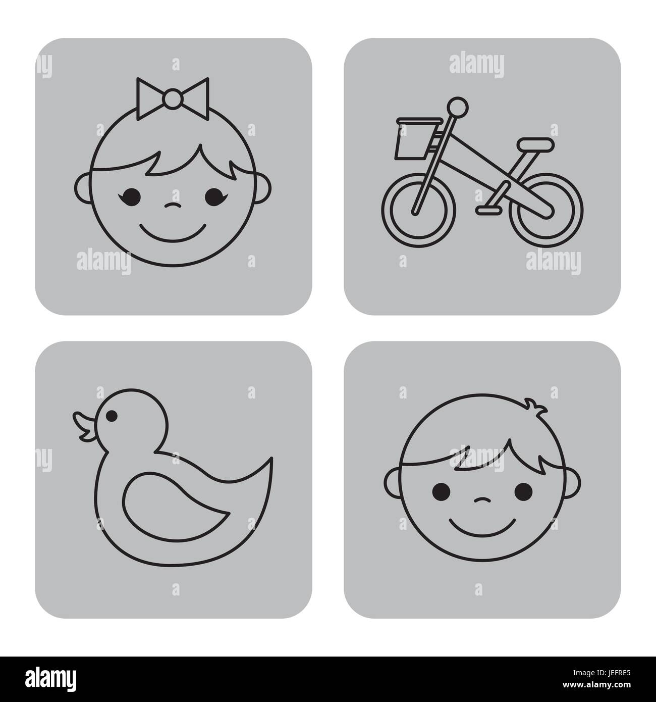 icons set kinder garten Stock Vector Image & Art - Alamy