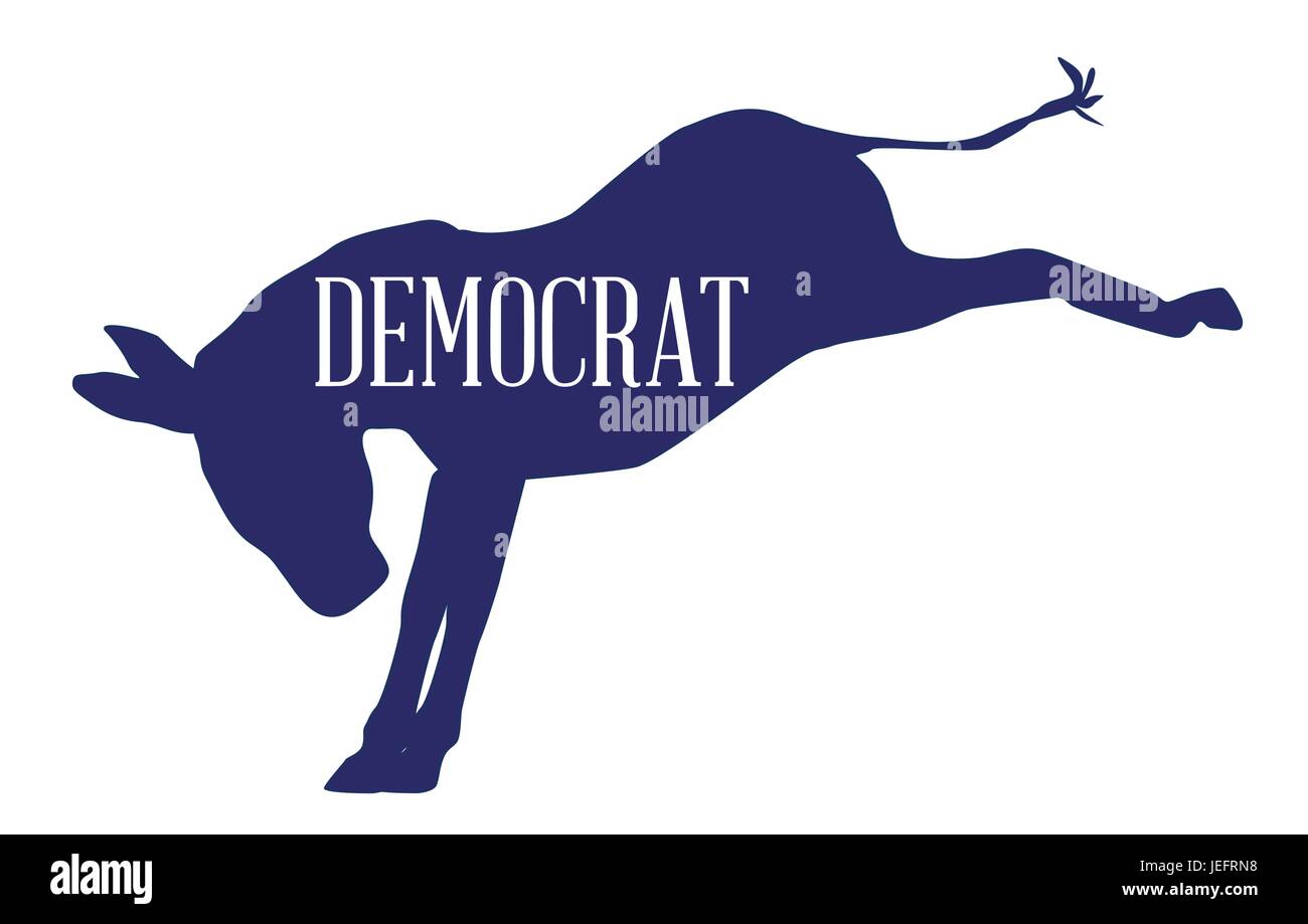 The Democrat party blue donkey over a white background Stock Vector ...