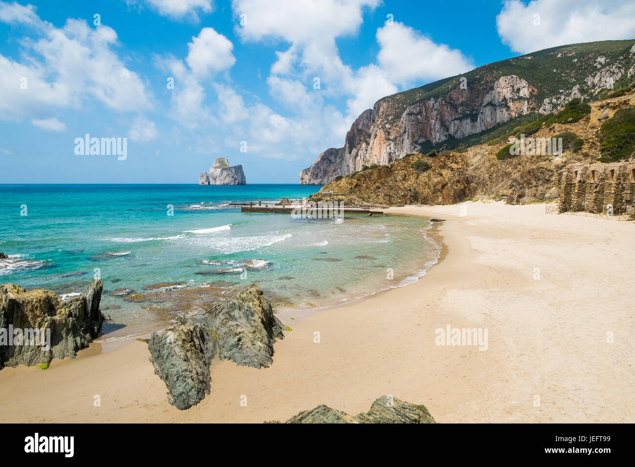 Masua beach in west coast of Sardinia, Italy Stock Photo - Alamy
