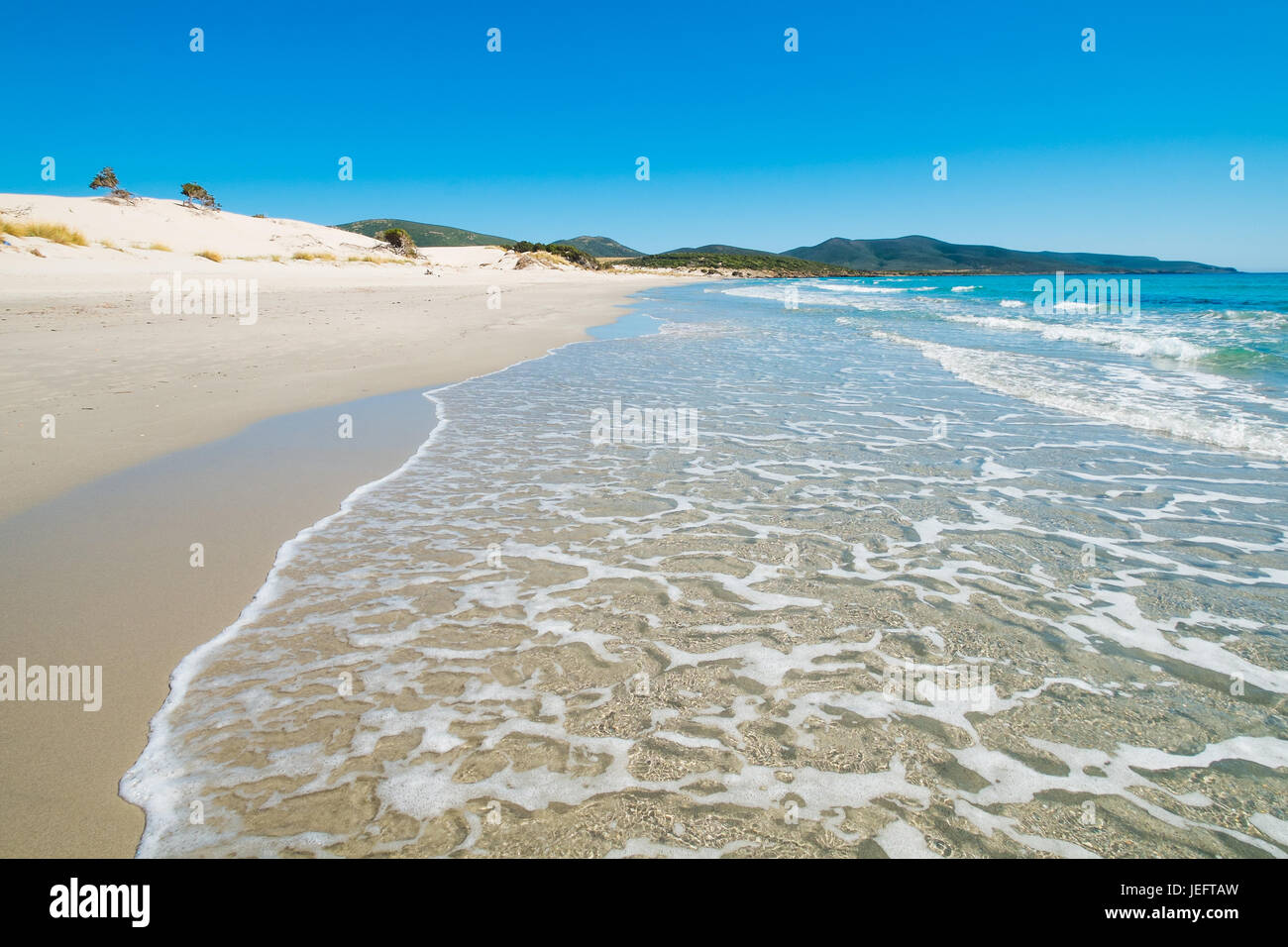 Porto Pino beach in Sant'Anna Arresi, south coast of Sardinia, Italy ...
