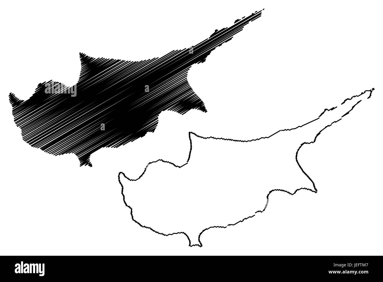 cyprus island map vector illustration, scribble sketch cyprus island ...