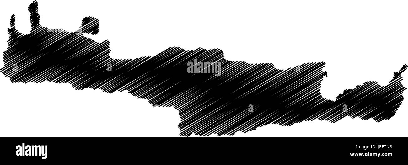 Crete map vector illustration, scribble sketch island of Crete Stock ...