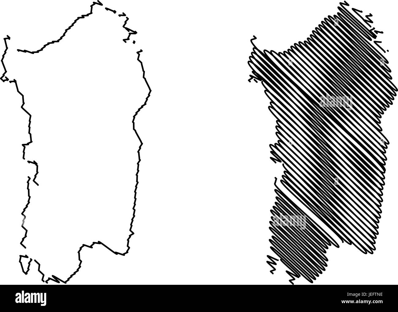 Map Of Sardinia Black and White Stock Photos & Images - Alamy