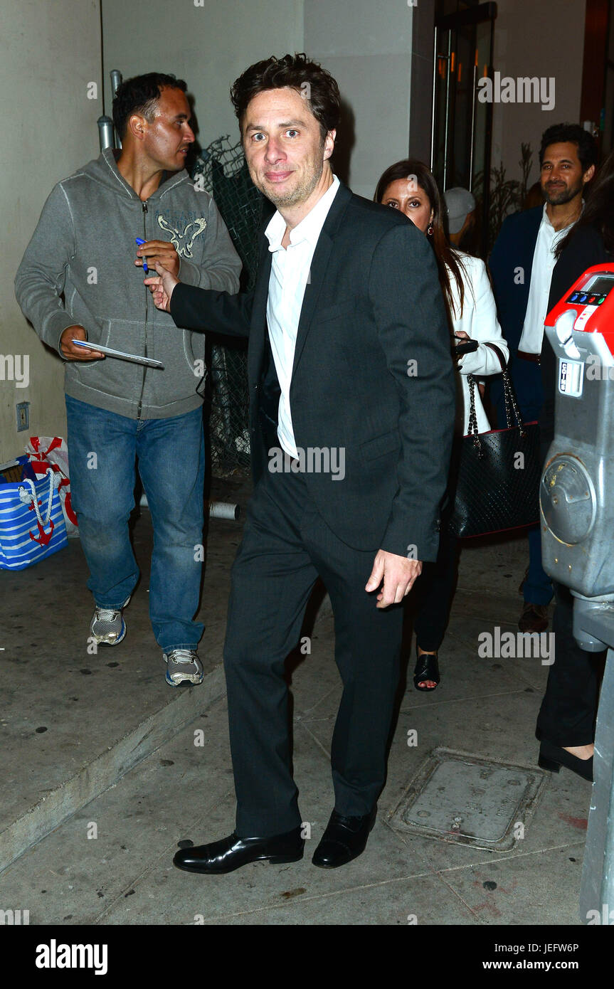 Zach Braff out for dinner at Catch restaurant Featuring: Zach Braff ...