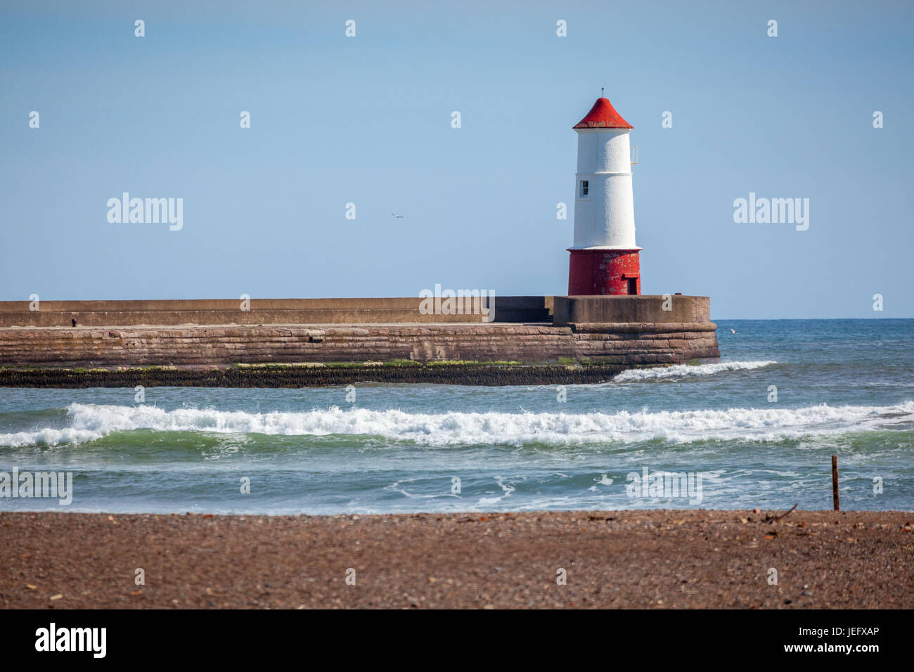 View of Spittal lighthouse, Northumberland, England, UK, Europe Stock ...