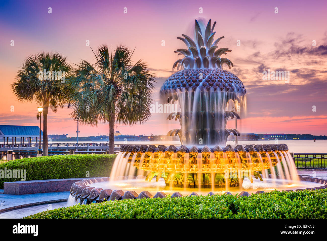 Charleston, South Carolina, USA at the Waterfront Park Pineapple ...