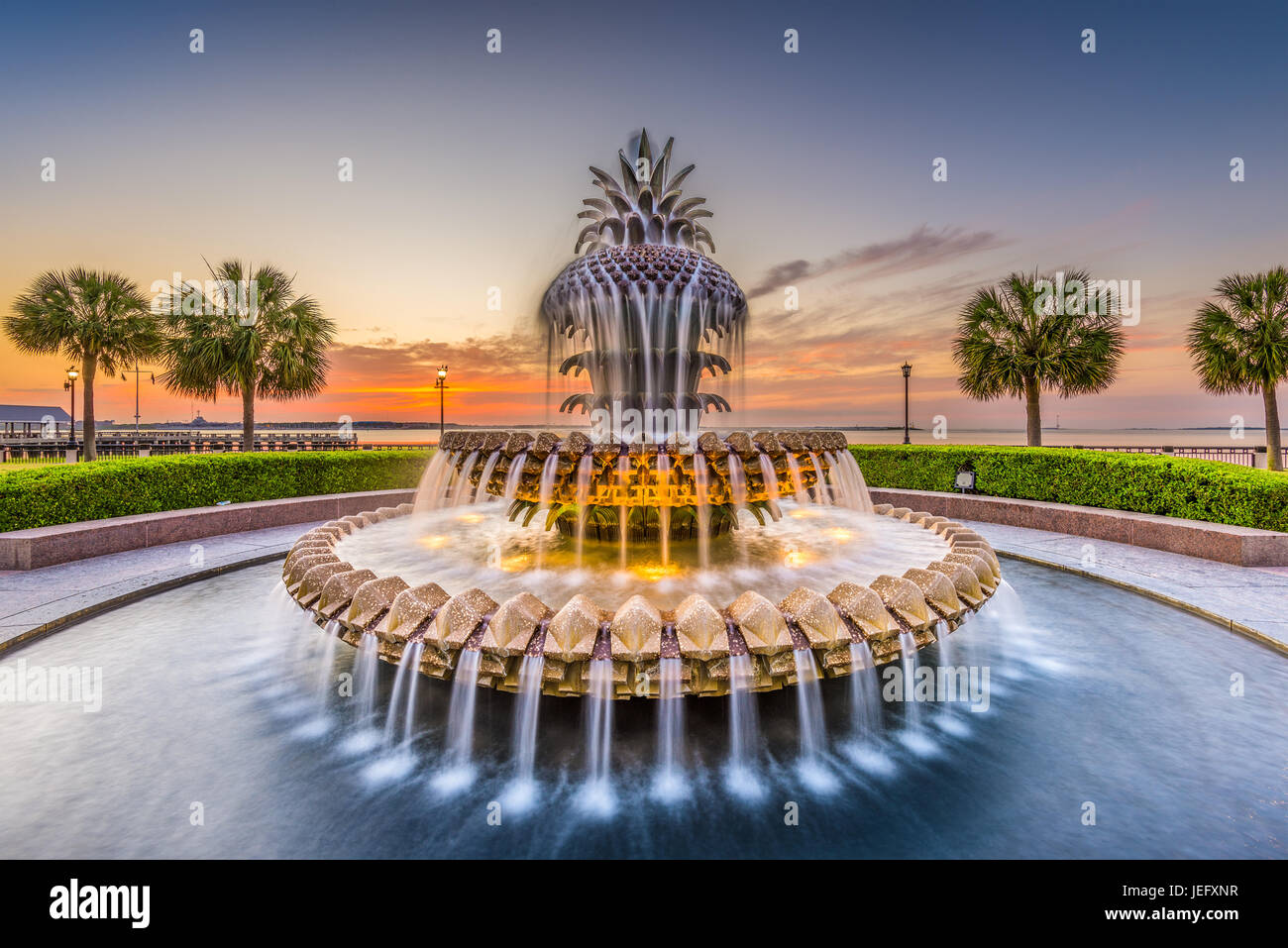 Charleston, South Carolina, USA at the Waterfront Park Pineapple ...
