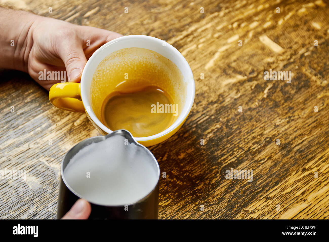 Making latte hi-res stock photography and images - Alamy