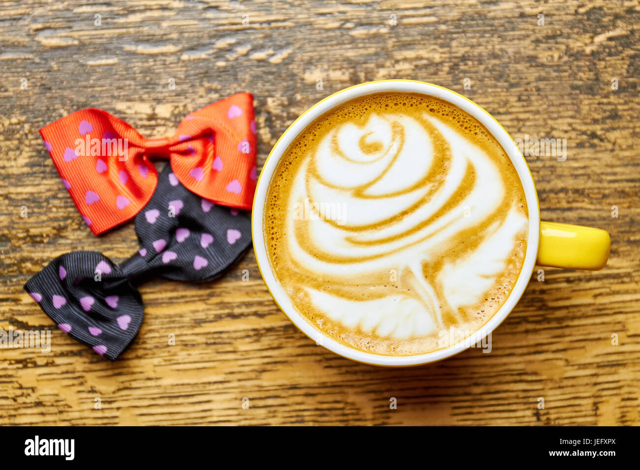 Coffee and two bow ties Stock Photo - Alamy