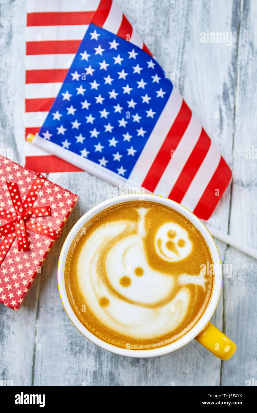 Present the american flag hi-res stock photography and images - Alamy